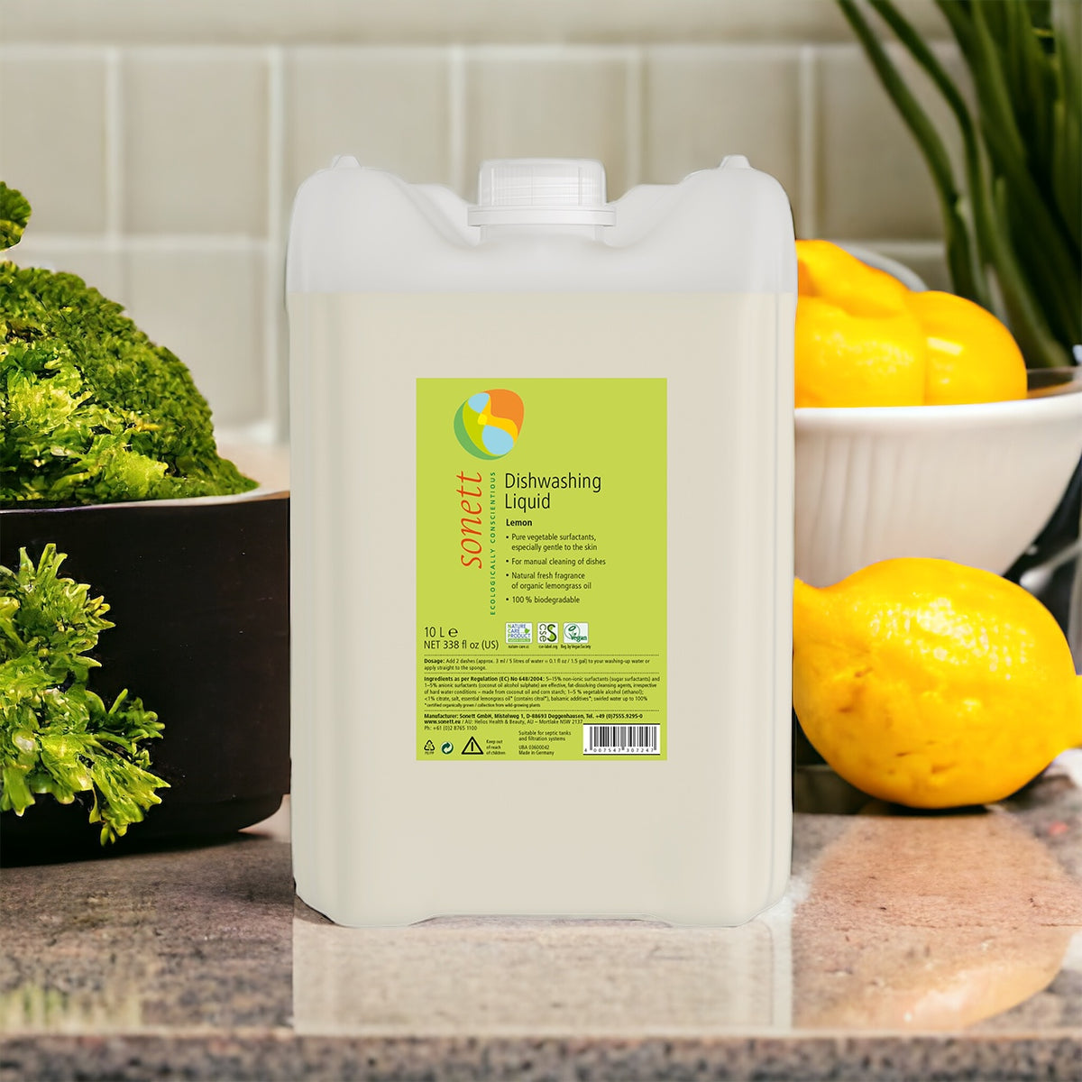 Sonett Organic Dishwashing Liquid Lemon (2.6 gal/ 10L) — Nature Capital ...