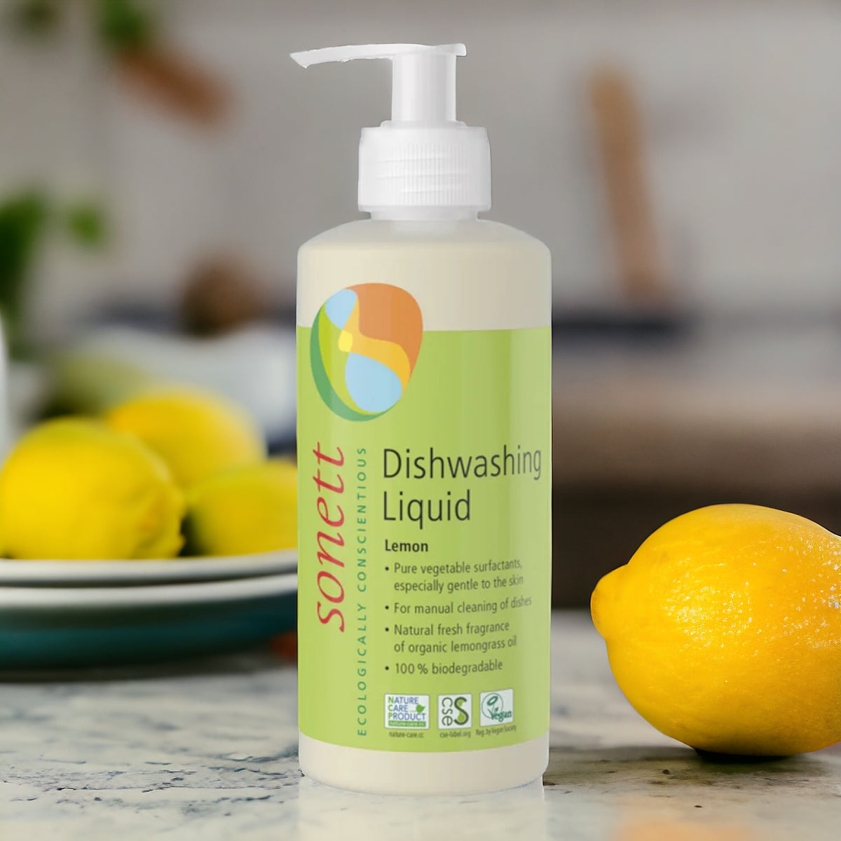 Sonett Organic Dishwashing Liquid Lemon (10 fl.oz/ 300 ml) — Nature ...